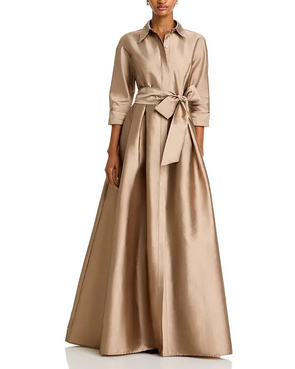 Rickie Freeman For Teri Jon Shirt Dress Gown - Gold