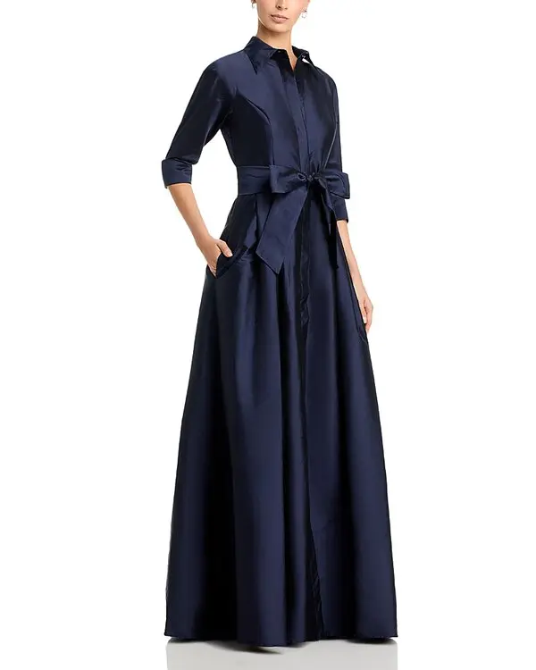 Rickie Freeman For Teri Jon Shirt Dress Gown - Navy