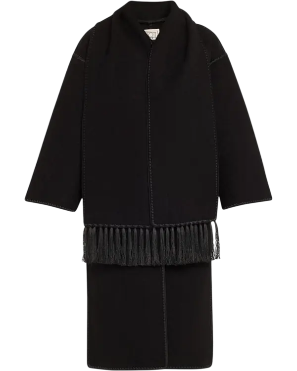 TOTÊME - Toteme Fringe Embroidered Wool Coat