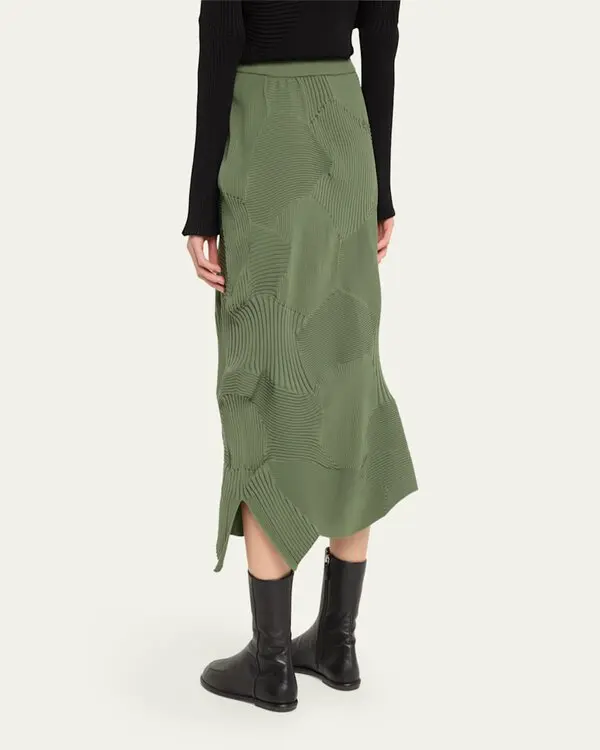 Issey Miyake Kone Kone Ribbed Knit Skirt - Black