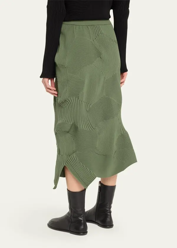 Issey Miyake Kone Kone Ribbed Knit Skirt - Black