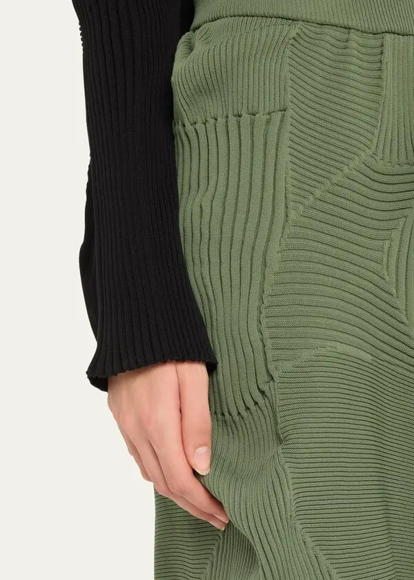 Issey Miyake Kone Kone Ribbed Knit Skirt - Black