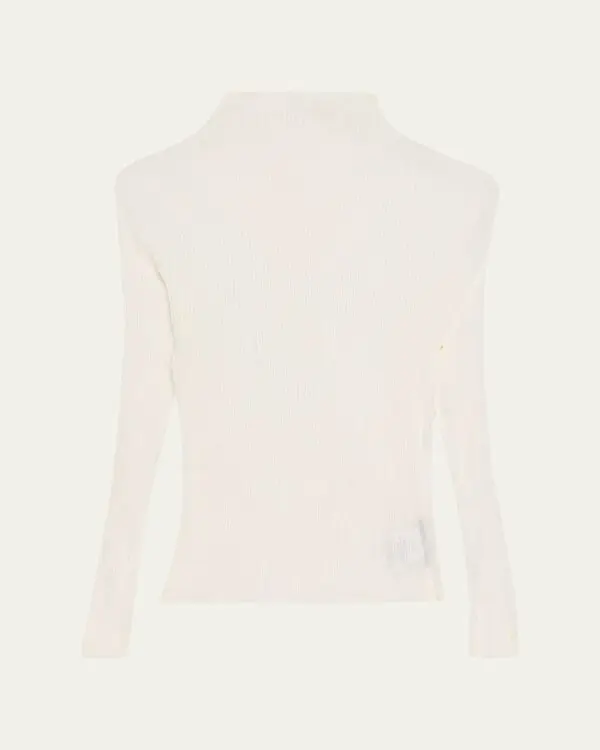 Issey Miyake Chiffon Twist Long-sleeve Top - White