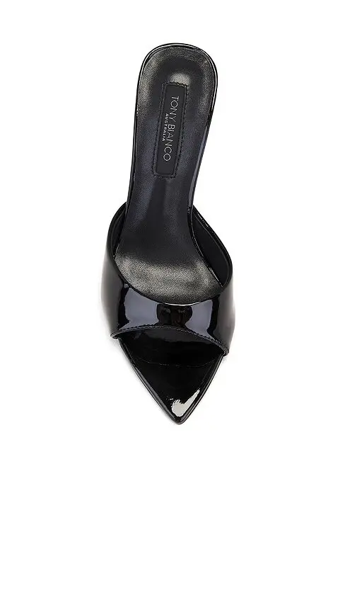 TONY BIANCO Malibu Mule Stiletto Heel - Black Patent