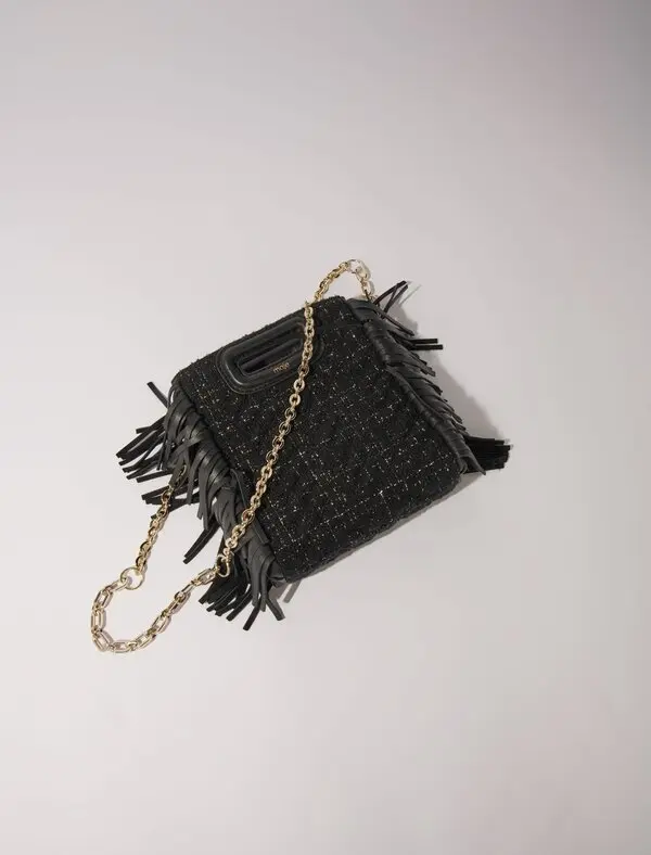Tweed Handbags Maje Mini M Bag Maje Quilted Tweed Mini M Bag In