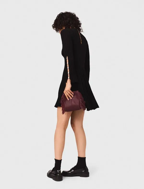 Maje Polyester High-neck Mini Skater Dress