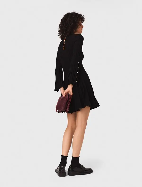Maje Polyester High-neck Mini Skater Dress