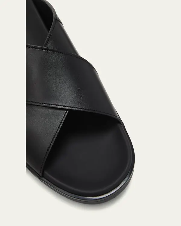 Prada Leather Crisscross Slide Sandals
