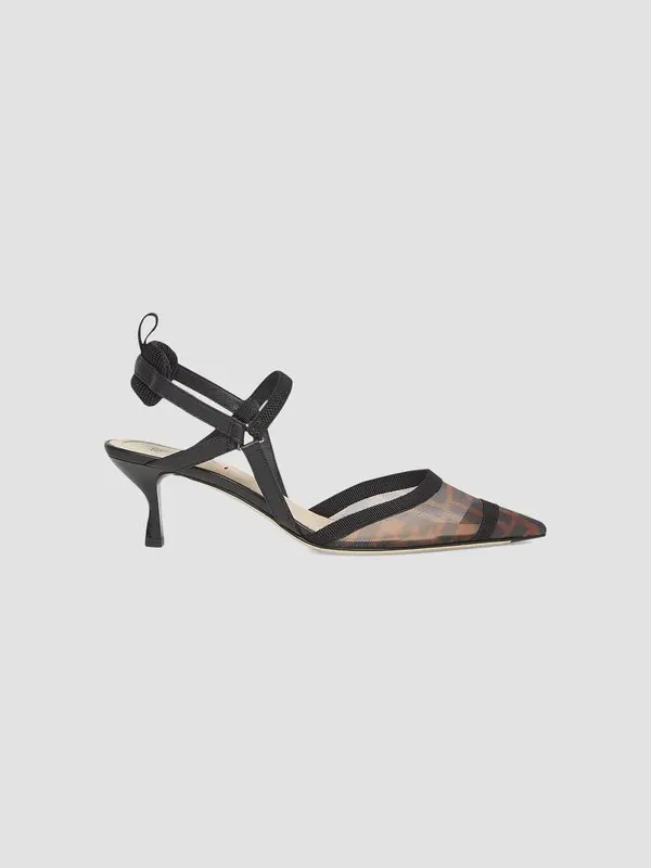 Fendi Colibri Lite 55mm Slingback Pumps - Nero