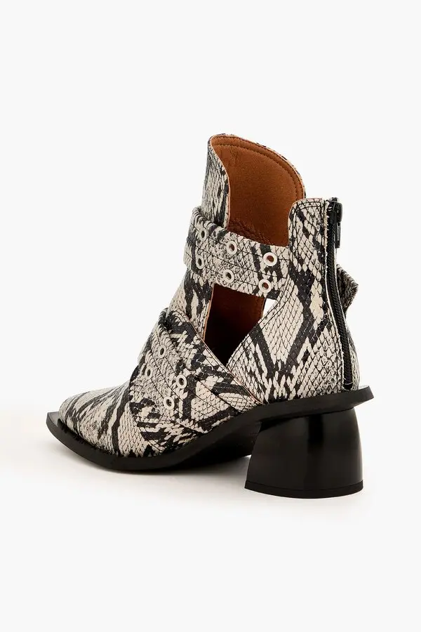 GANNI Snake-effect Ankle Boots