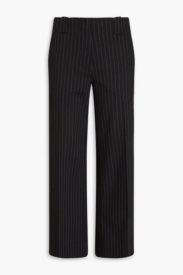 GANNI Pinstriped Twill Wide-leg Pants