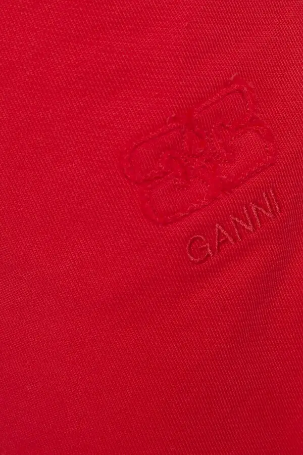 GANNI French Cotton-terry Shorts - Red