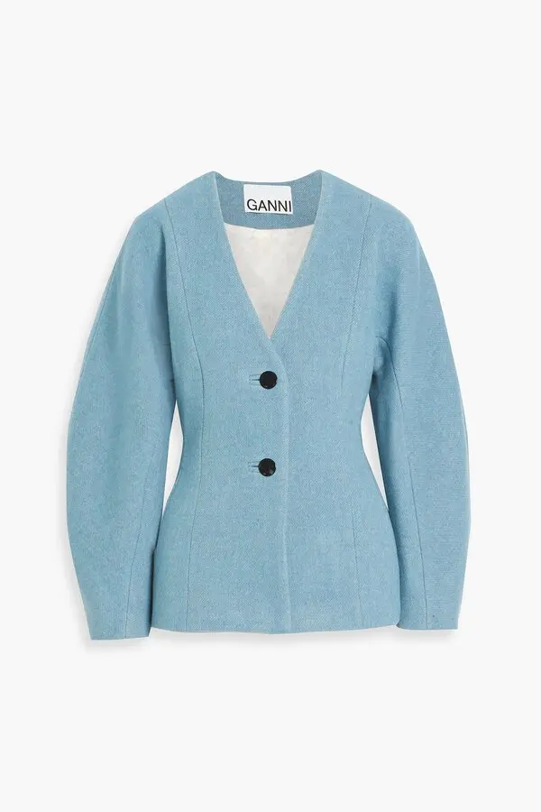 GANNI Woolblend Twill Blazer
