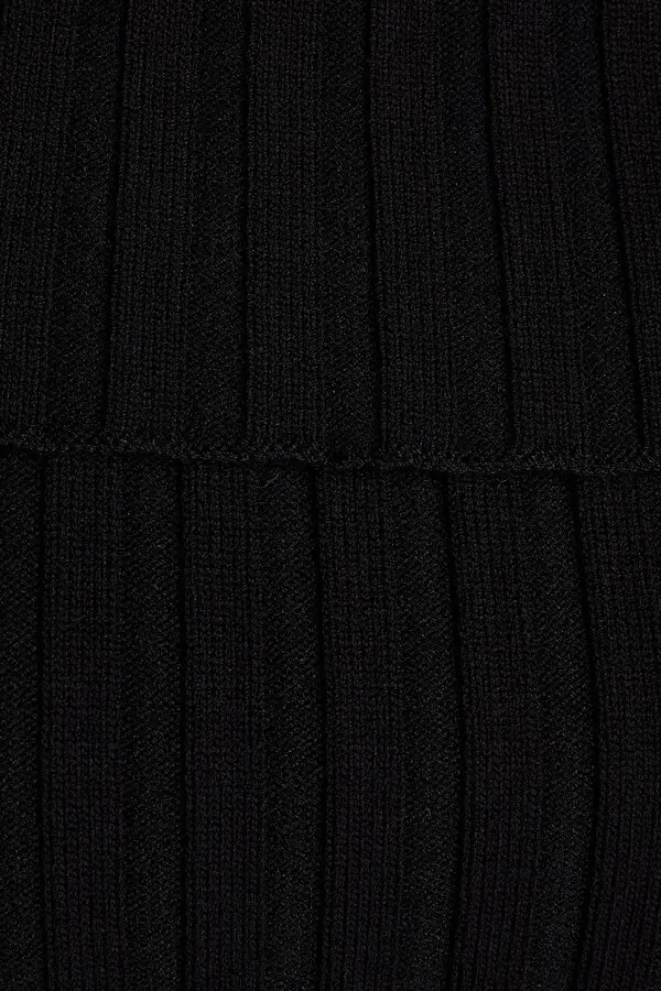 GANNI Off-the-shoulder Ribbed-knit Top