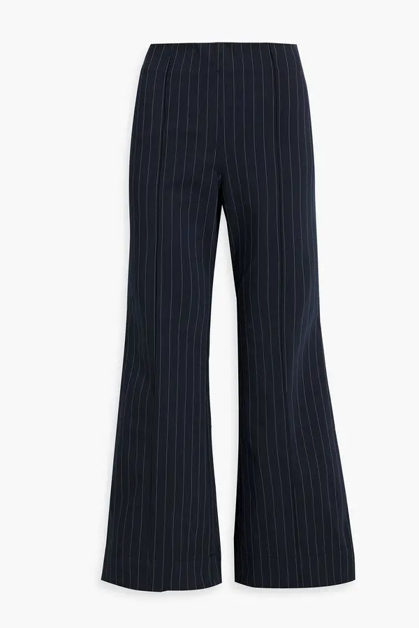 GANNI Pinstriped Twill Flared Pants