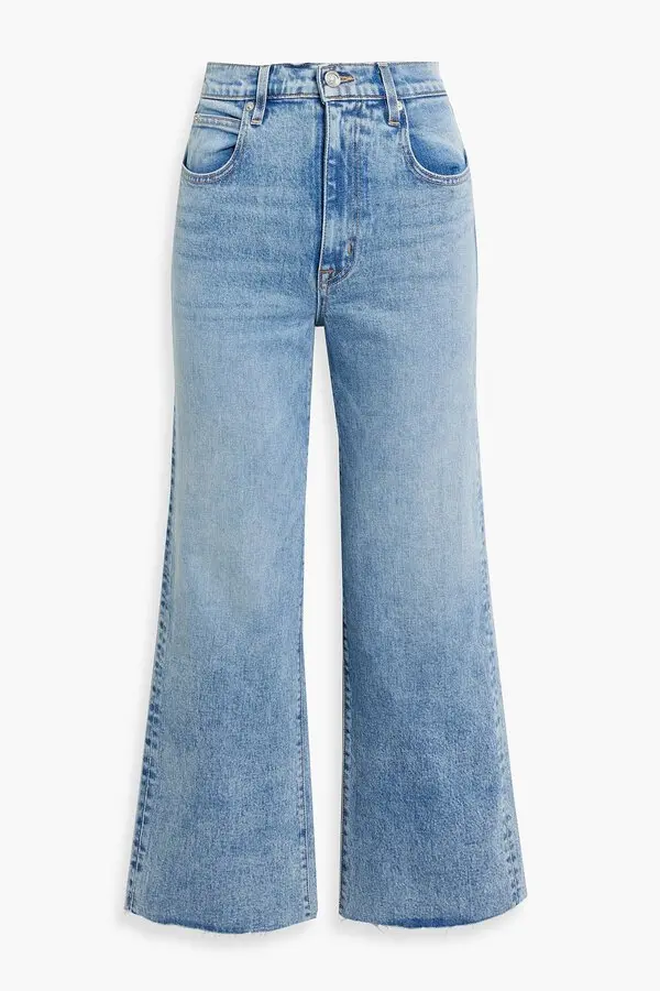 SLVRLAKE Grace Cropped Wide-leg Jeans - Light Denim