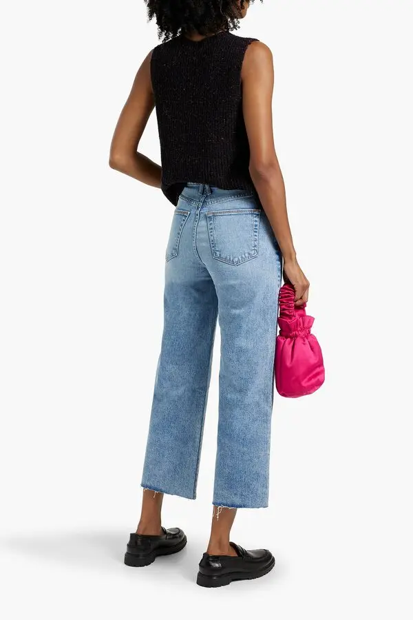 SLVRLAKE Grace Cropped Wide-leg Jeans - Light Denim