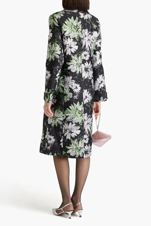 Stine Goya Wessi Double-breasted Metallic Brocade Coat