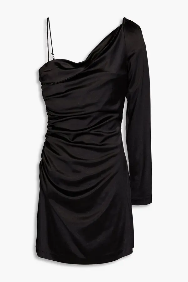 black patterned mini dress SAME Poplin Mini Dress | Black Polka Dot main image 1