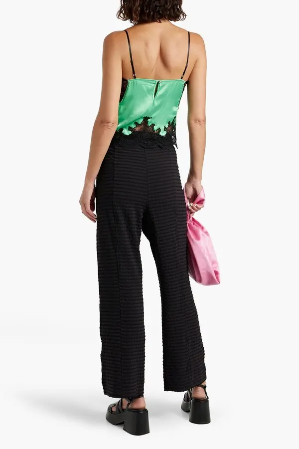 GANNI Cloqué Straight-leg Pants