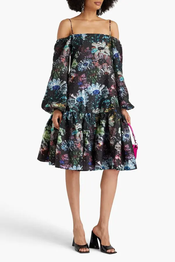Stine Goya Zora Cold-shoulder Floral-print Dress