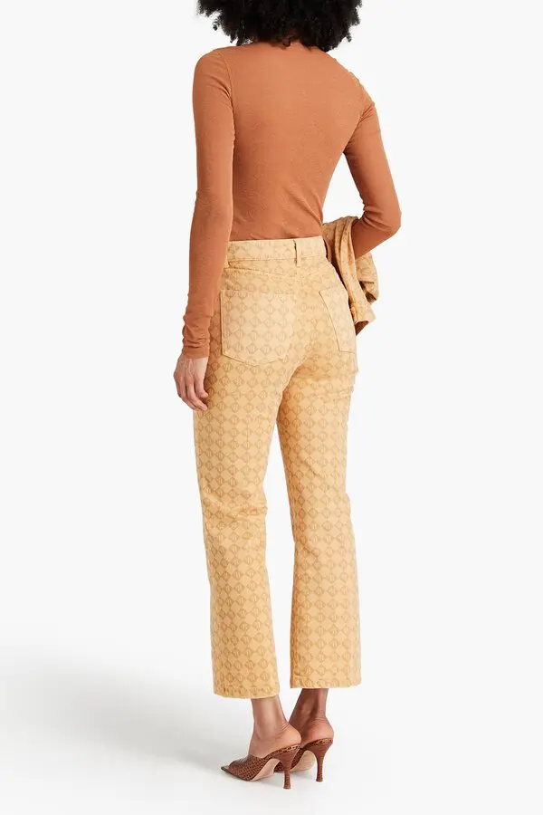 Nanushka Logo-print Kick-flare Jeans - Sand