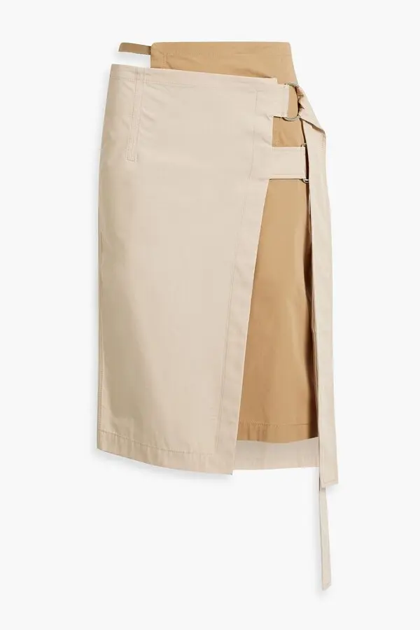 Acne Studios Two-tone Cotton-poplin Wrap Skirt - Beige