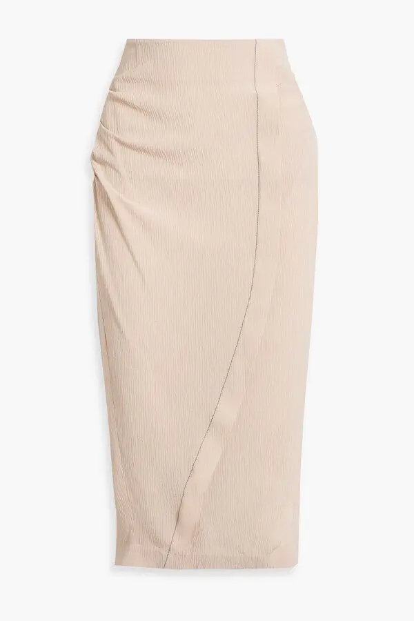 Acne Studios Ruched Crepon Midi Skirt