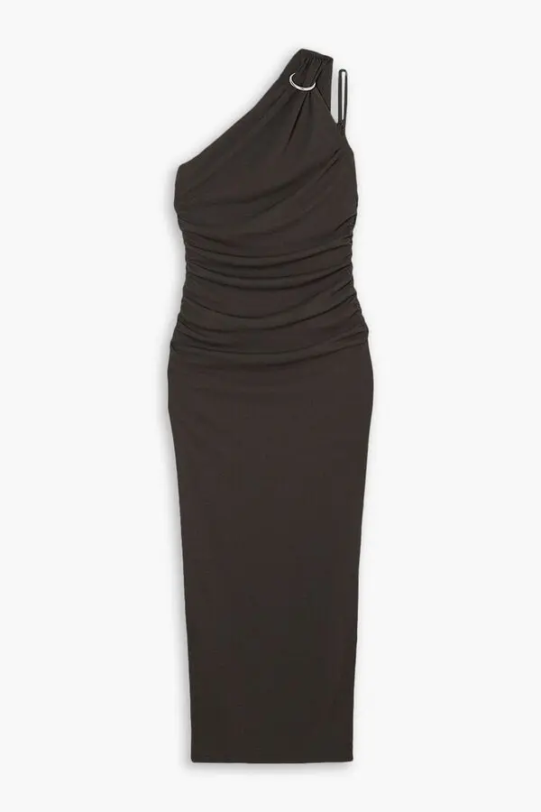 Nanushka Lenna One-shoulder Draped Jersey Midi Dress