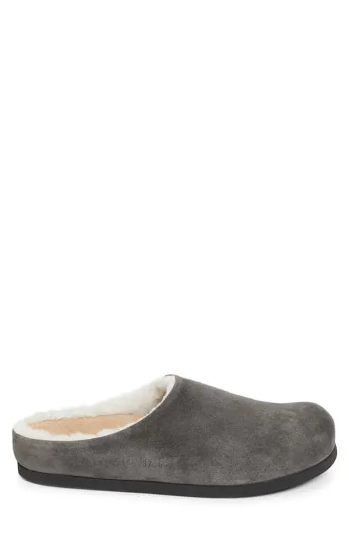 COMMON PROJECTS Suede And Shearling Clogs - Dark Grey