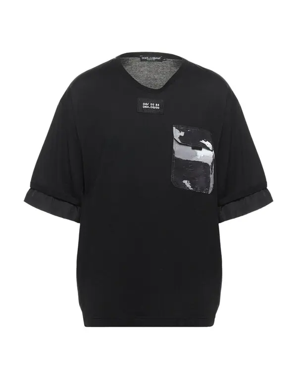 Dolce & Gabbana T-shirt Size Cotton, Polyester, Viscose, Polyurethane - Black