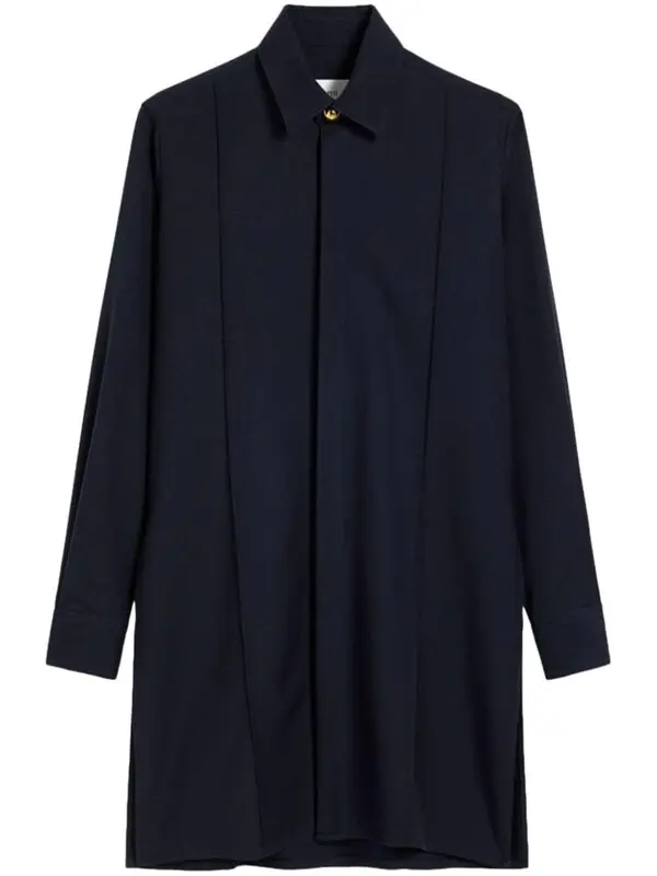 AMI Paris Pintuck Long-sleeve Virgin-wool Shirt