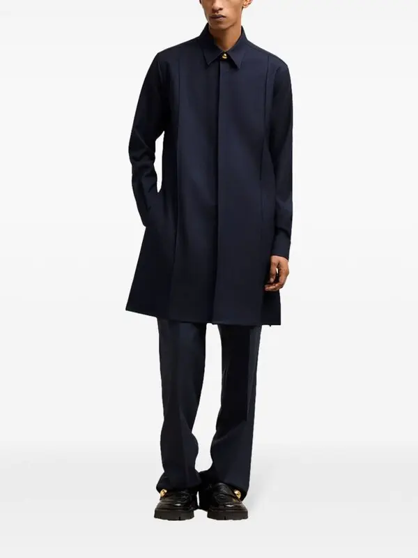 AMI Paris Pintuck Long-sleeve Virgin-wool Shirt