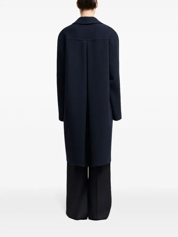 AMI Paris Single-breasted Felted Coat - Blue