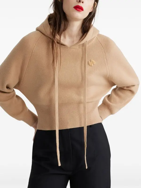 PATOU Knitted Hoodie - Brown