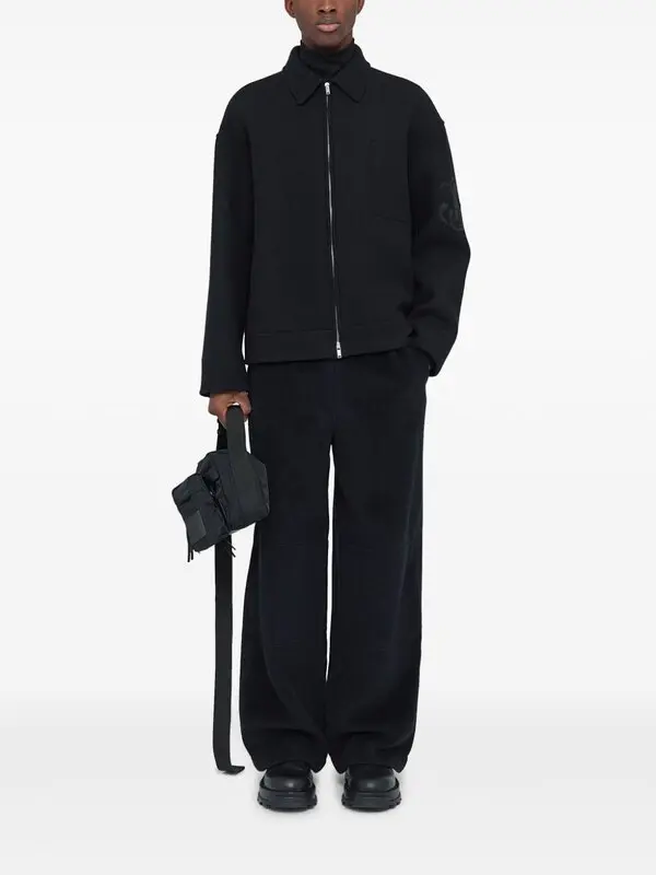 JIL SANDER Zipped-up Wool Jacket - Black