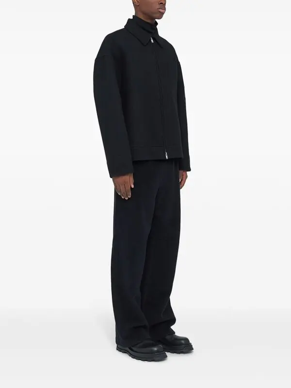 JIL SANDER Zipped-up Wool Jacket - Black