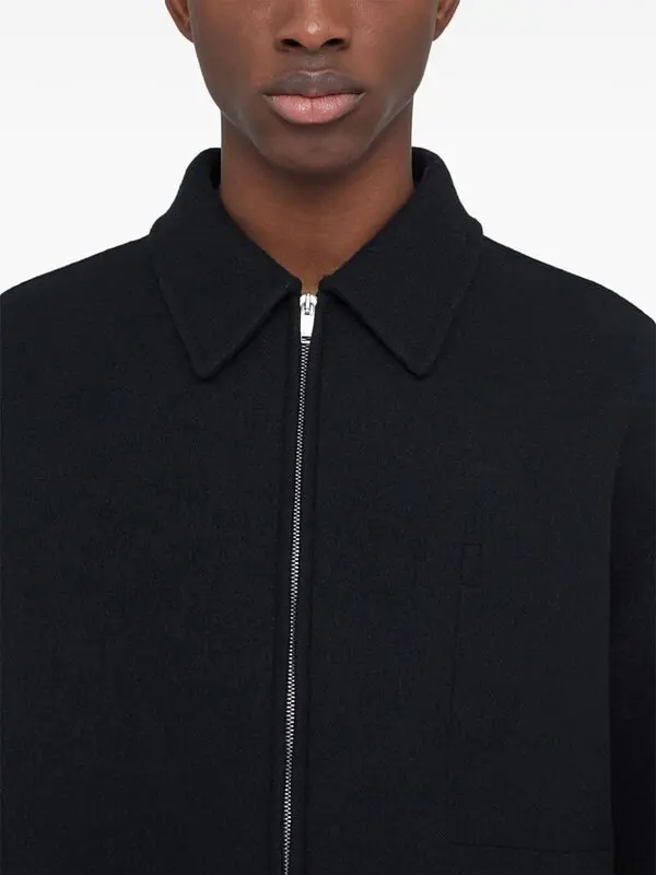 Jil Sander Zipped-Up Wool Jacket In Black - 22% Off | Editorialist