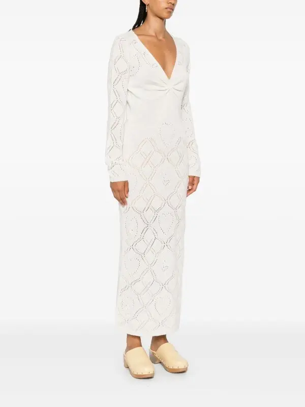 TWINSET Pointelle-knit Maxi Dress