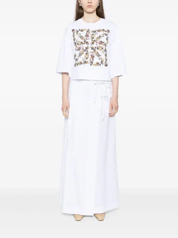 Alberta Ferretti Pleated Wrap Maxi Skirt