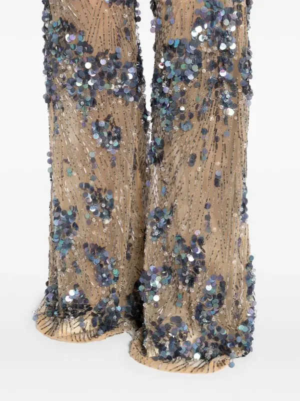 Alberta Ferretti Sequin-embellished Flared Trousers