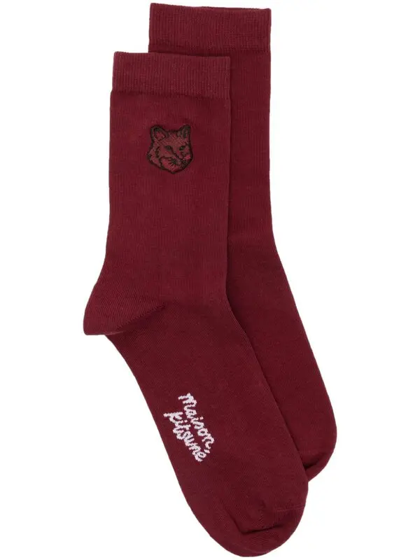 Maison Kitsuné Bold Fox Head Socks - Red