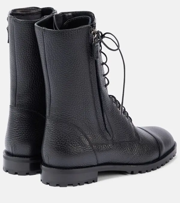 Manolo Blahnik Lugata Leather Lace-up Boots