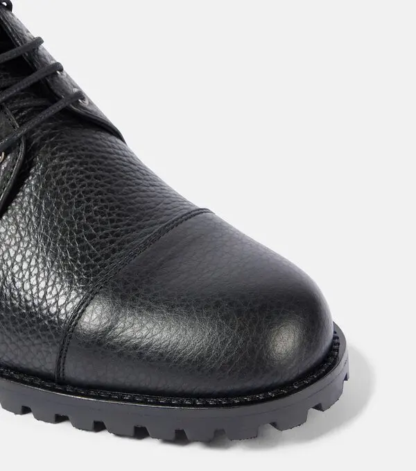 Manolo Blahnik Lugata Leather Lace-up Boots