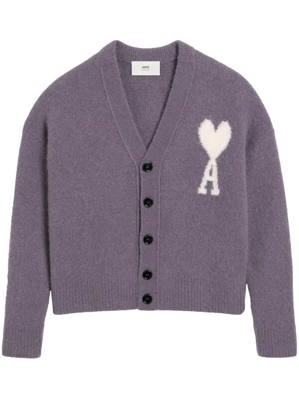 AMI Paris De Coeur V-neck Cardigan