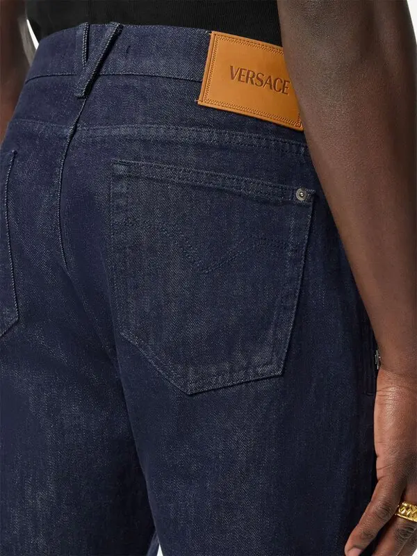 Versace Logo-patch Straight Leg Jeans
