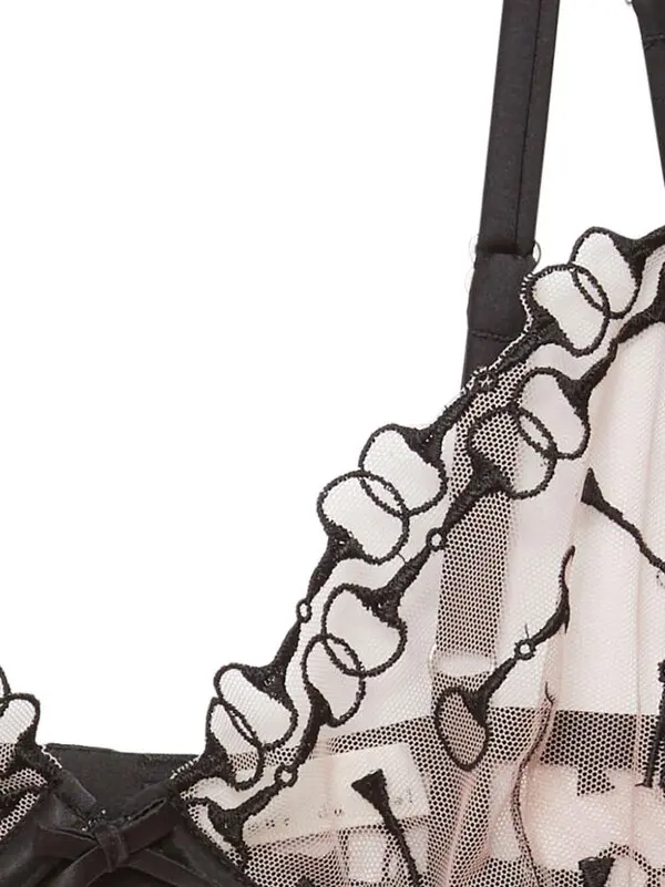 FLEUR DU MAL Equestrian-embroidered Demi Bra