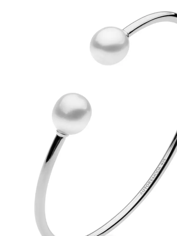 AUTORE MODA Valentina South Sea Pearl Cuff Bracelet - Silver