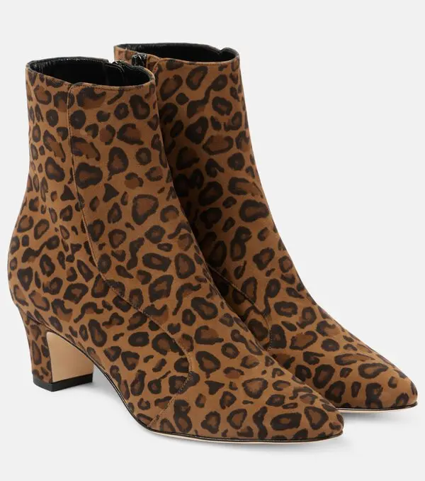Manolo Blahnik Myconia 50 Leopard-print Suede Ankle Boots - Brown
