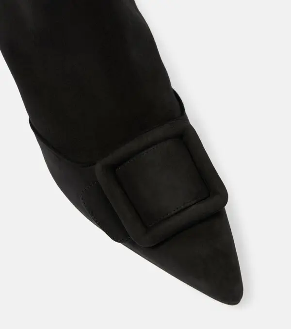 Manolo Blahnik Baylow Suede Ankle Boots - Black